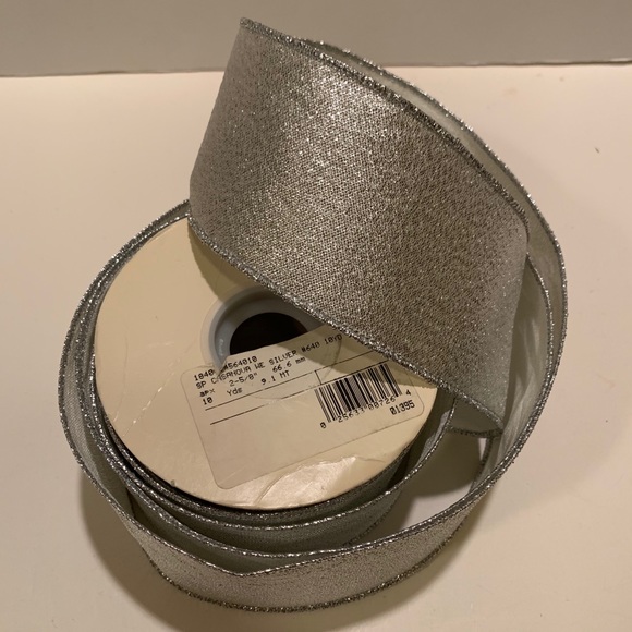 Fabric Ribbon | Office | Nwt Metallic Silver Fabric Ribbon | Poshmark